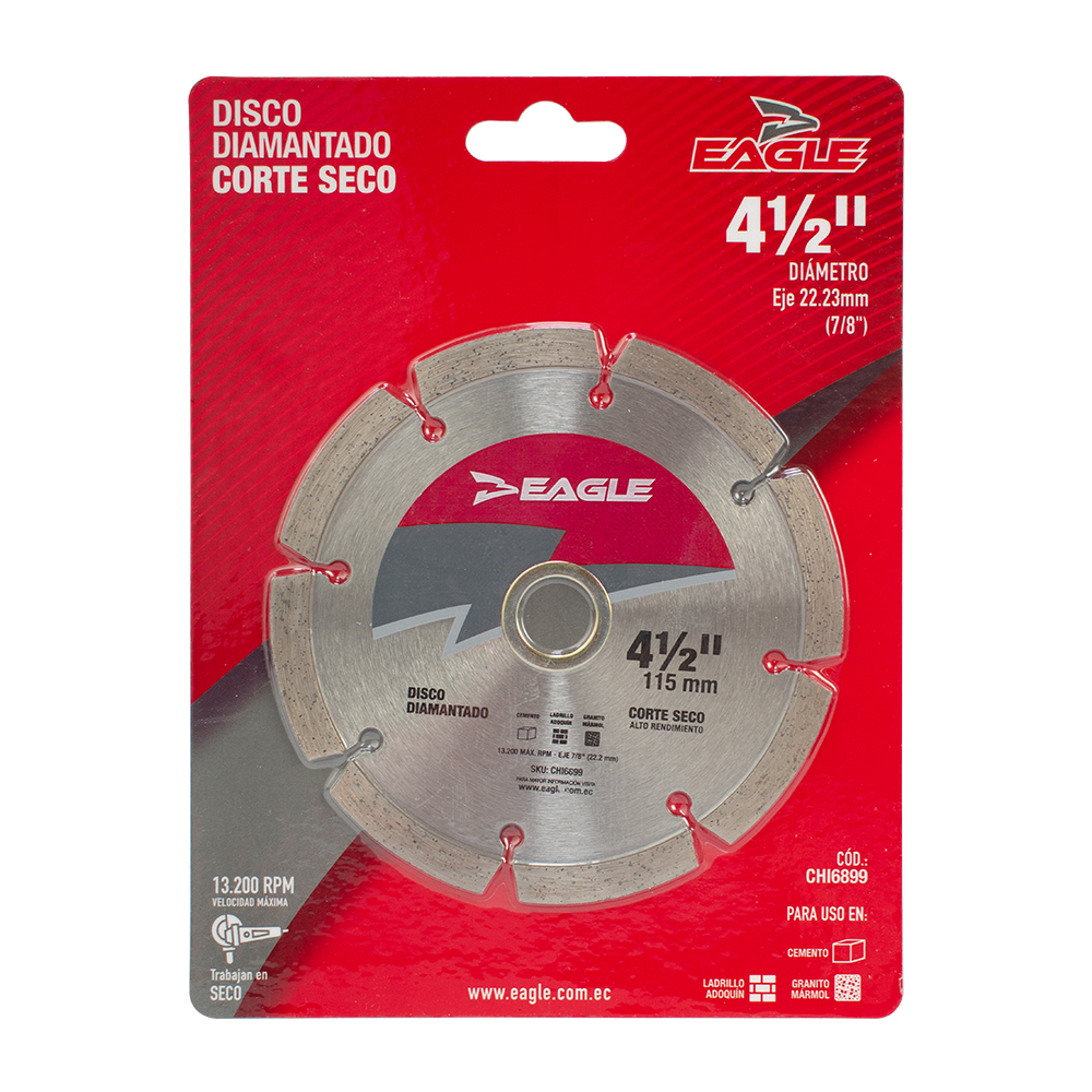 Disco Eagle diamantado 4 1/2" corte seco - Producto - Eagle